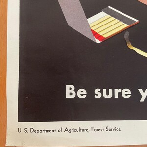 Rare Original 1945 WWII WW2 War Poster Forest Fire Prevention USDA ...