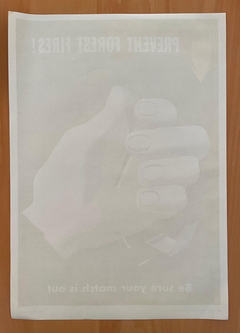 Rare Original 1945 WWII WW2 War Poster Forest Fire Prevention USDA ...