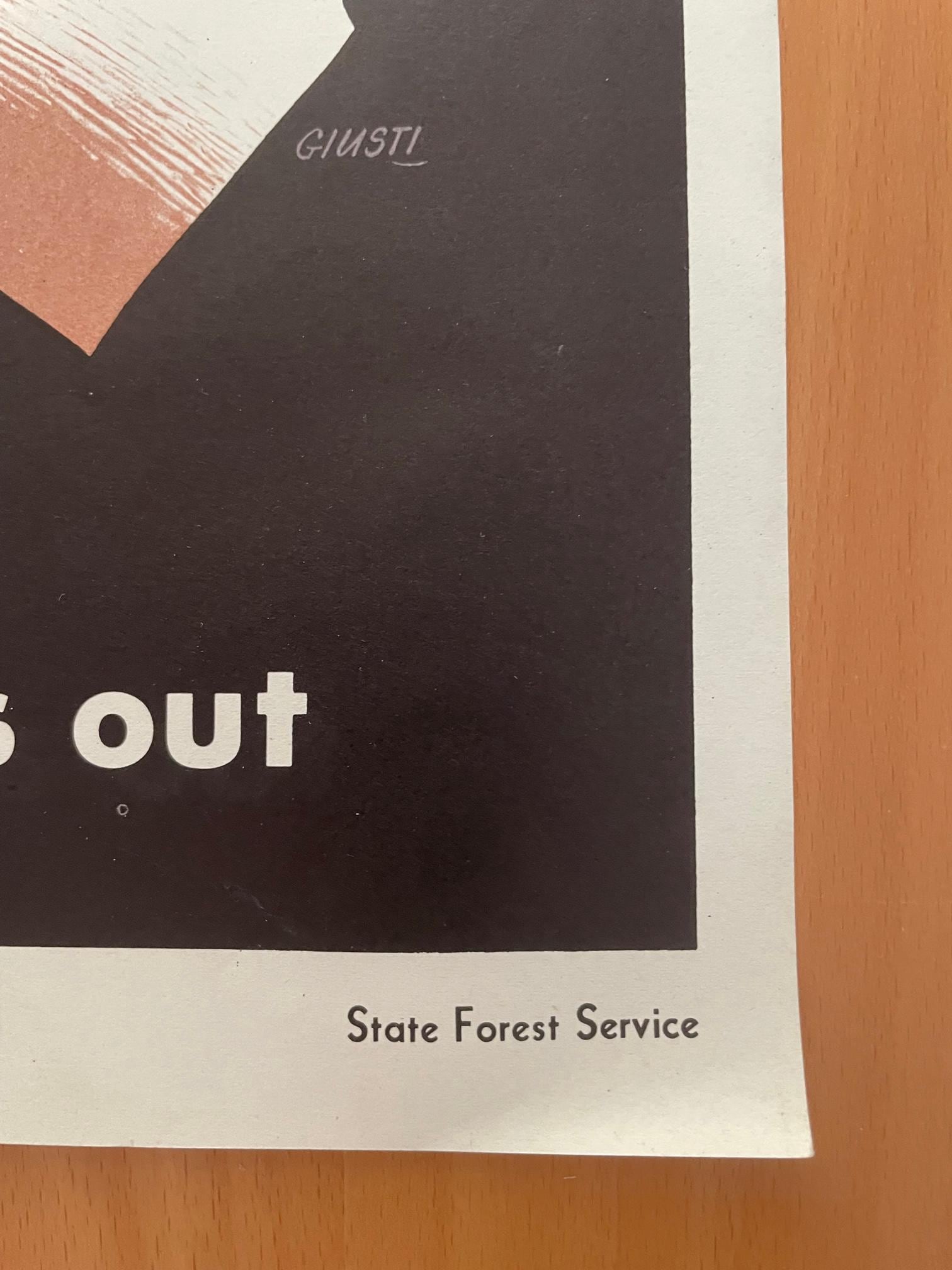 Rare Original 1945 WWII WW2 War Poster Forest Fire Prevention USDA ...