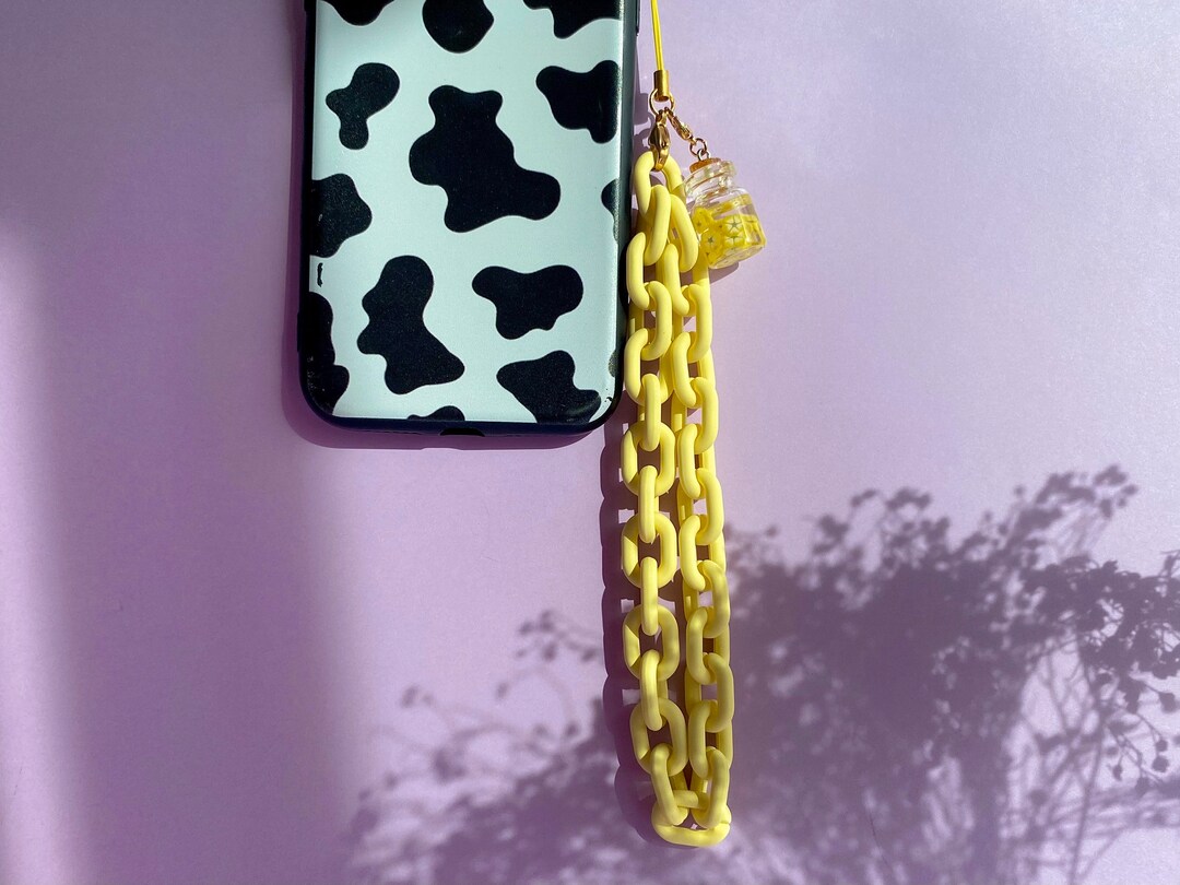 Yellow Telephone Charm Chain Chunky Phonechain Phone Jewel iPhone Phone ...