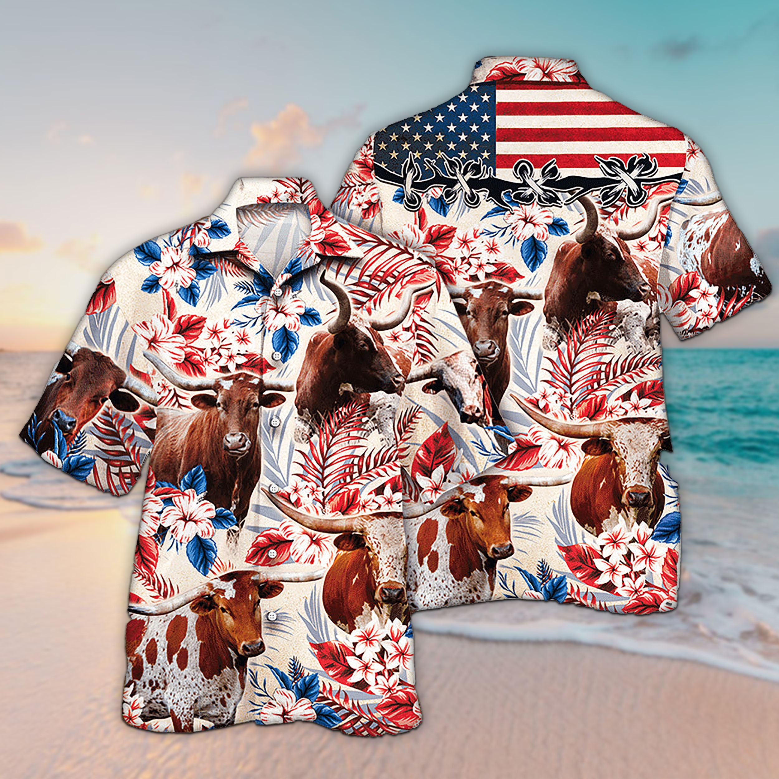 Unisex Longhorn In American Flag Patterns H sold by Cricket Palpatine ...