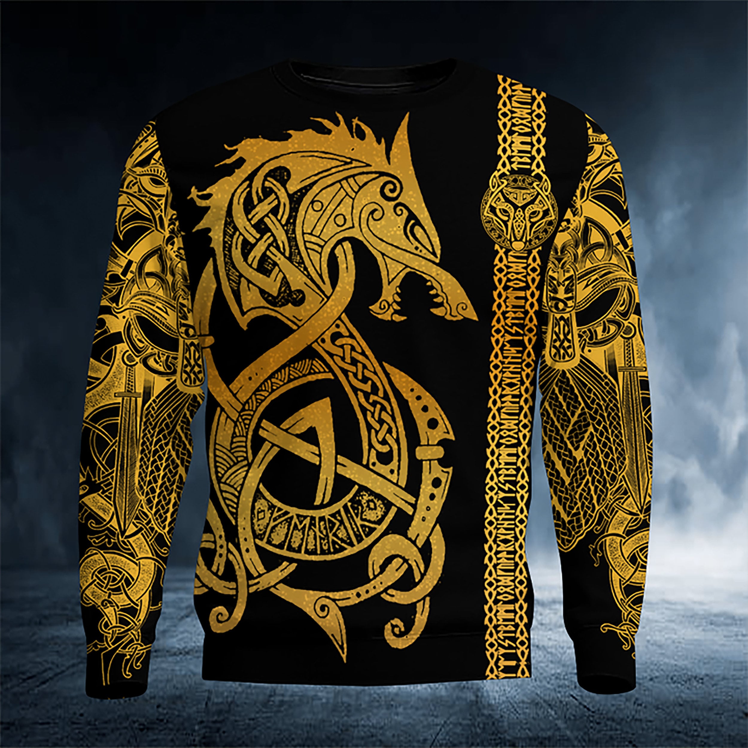 Gold Odin King Viking Dragon Tattoo 3D Hoodie sold by Jamie Kelly | SKU ...