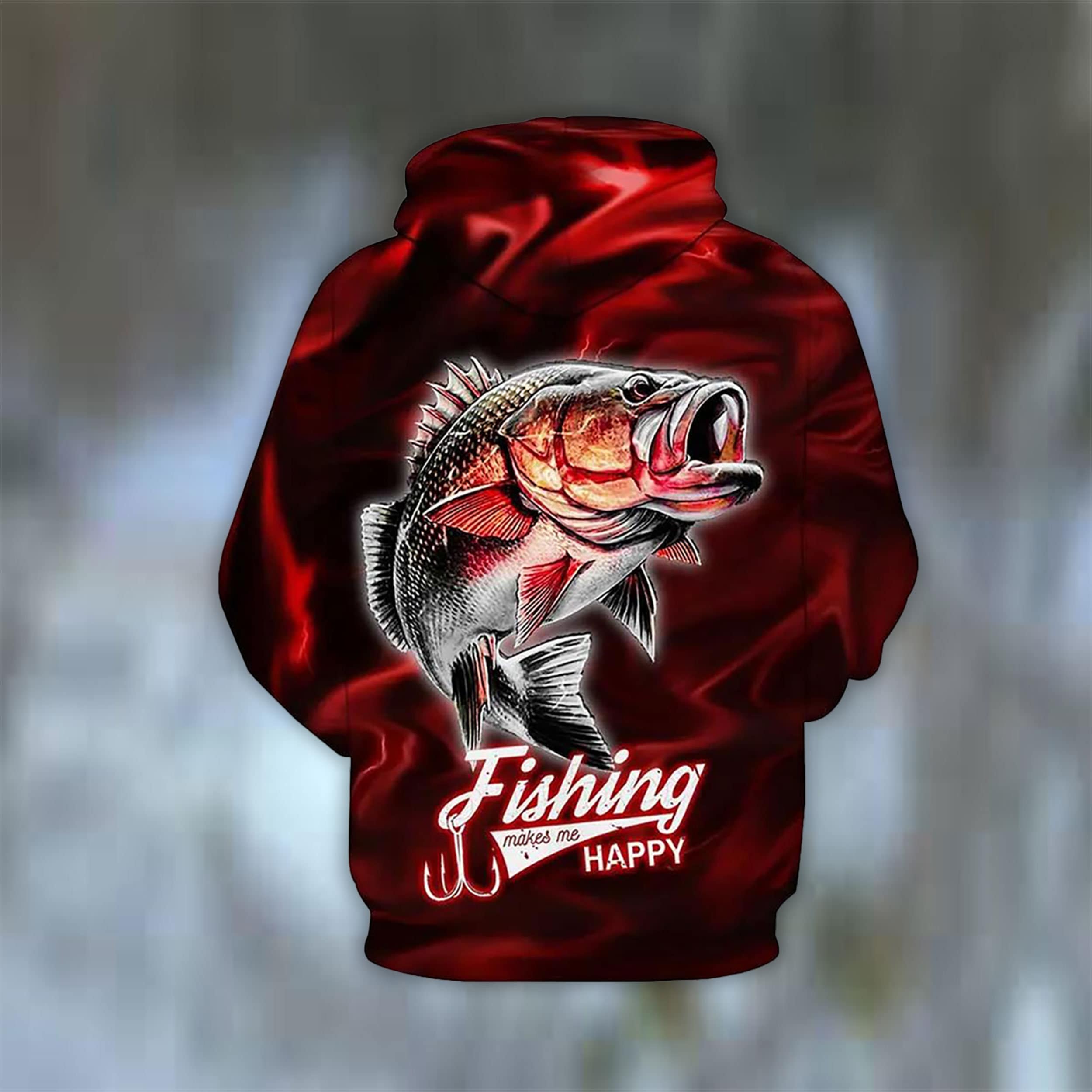 Red Bass Fishing 3D Hoodie sold by MichaeWright | SKU 38404163 | 55% ...