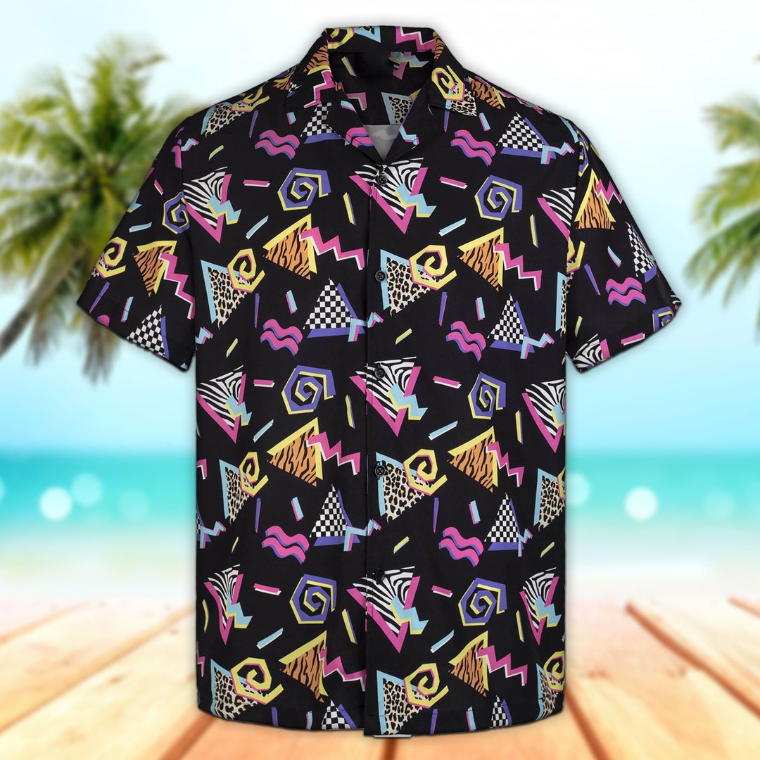 Custom 3D Black Design With Retro 80s 90s Signs Short Sleeve - Etsy