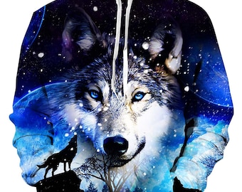 Galaxy Wolf Hoodie - Etsy