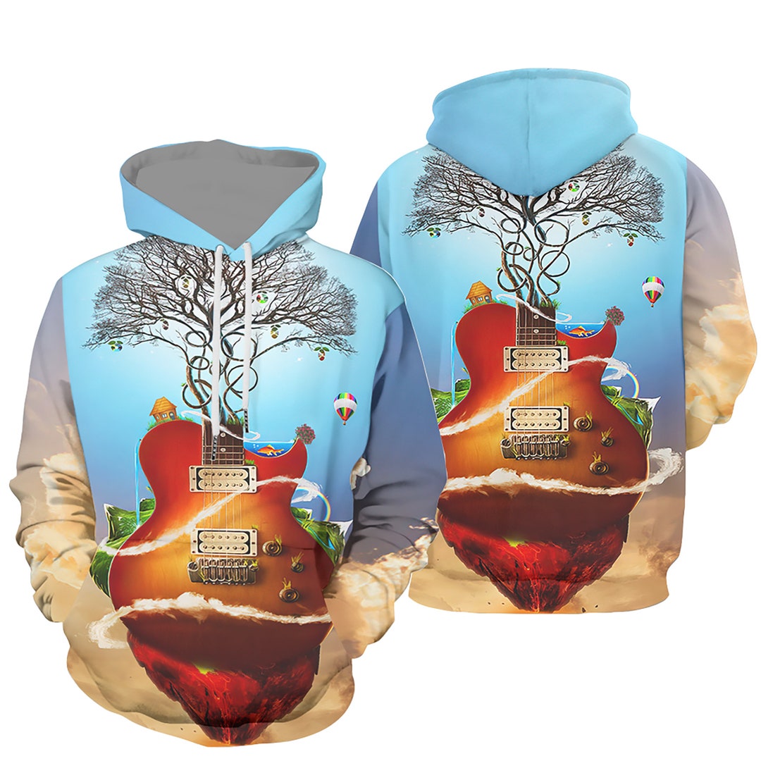 Custom Personalized Tree of Life Guitar 3D Pullover for Men - Etsy