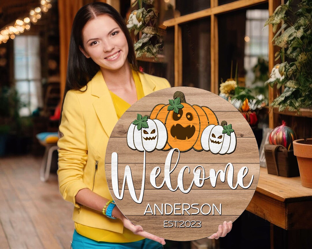 Personalized Halloween Sign Custom Halloween Door Sign - Etsy