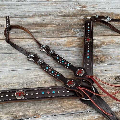 Turquoise Tack Set Single Ear and Breastcollar - Etsy