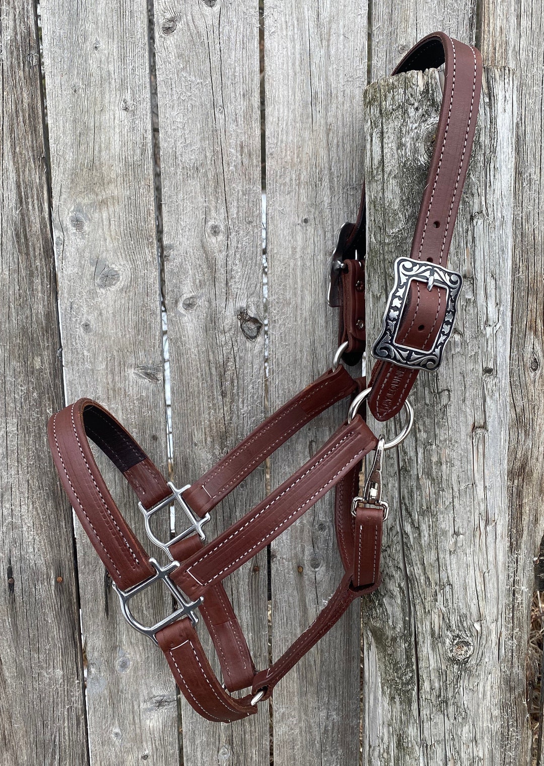 High Quality Leather Halter Handmade Nickel Buckle - Etsy