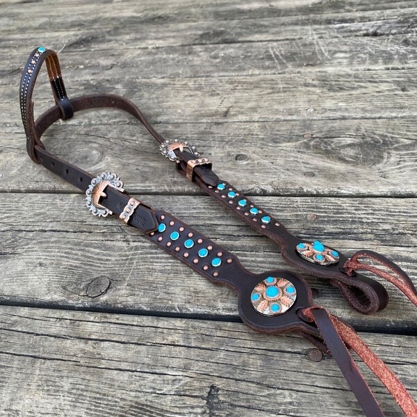 Turquoise Headstall - Etsy