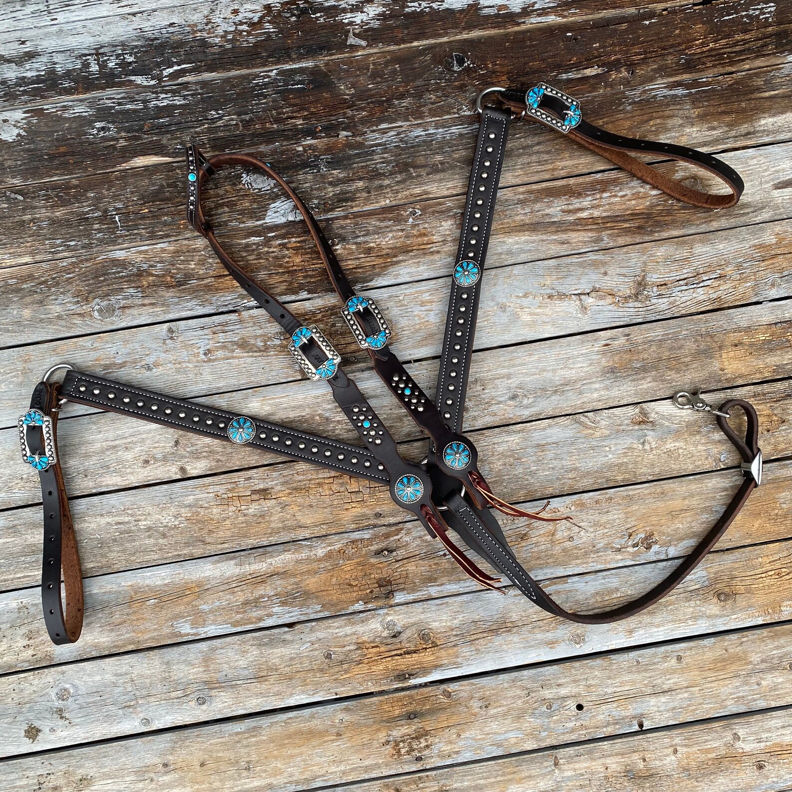 Turquoise Tack Set Single Ear and Breastcollar - Etsy