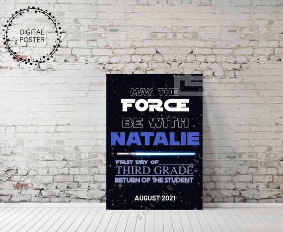 First Day of School Poster Star Wars Theme Personalized for - Etsy