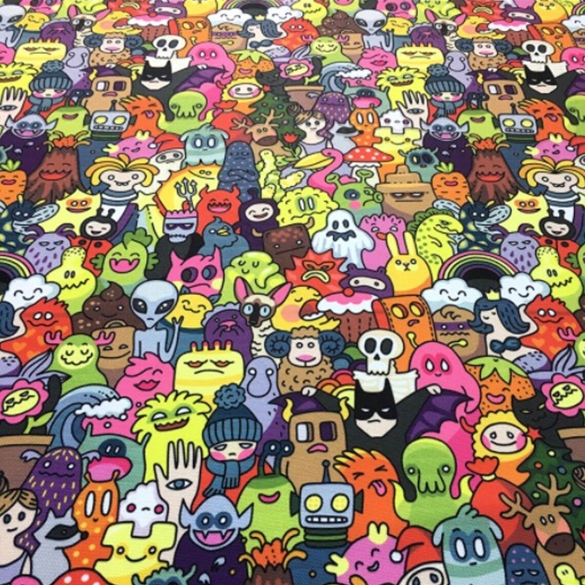 Monsters/pop Art Pattern Fabric /UPHOLSTERY Fabric/sofa - Etsy