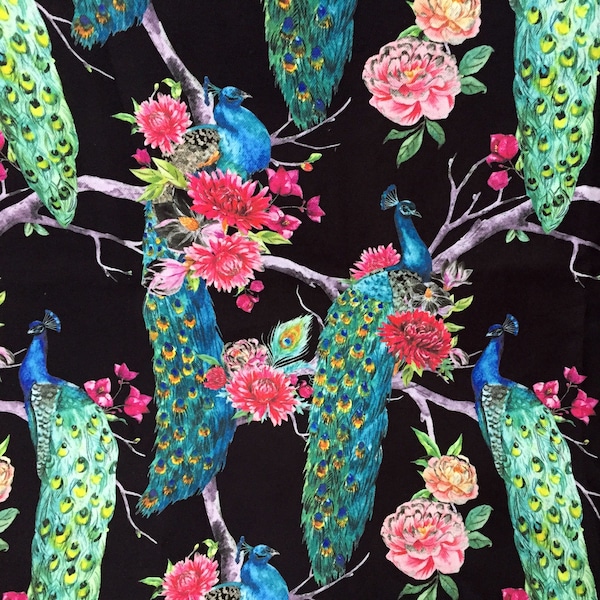 Peacock Fabric - Etsy