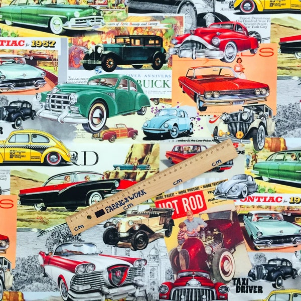 Classic Car Fabric - Etsy