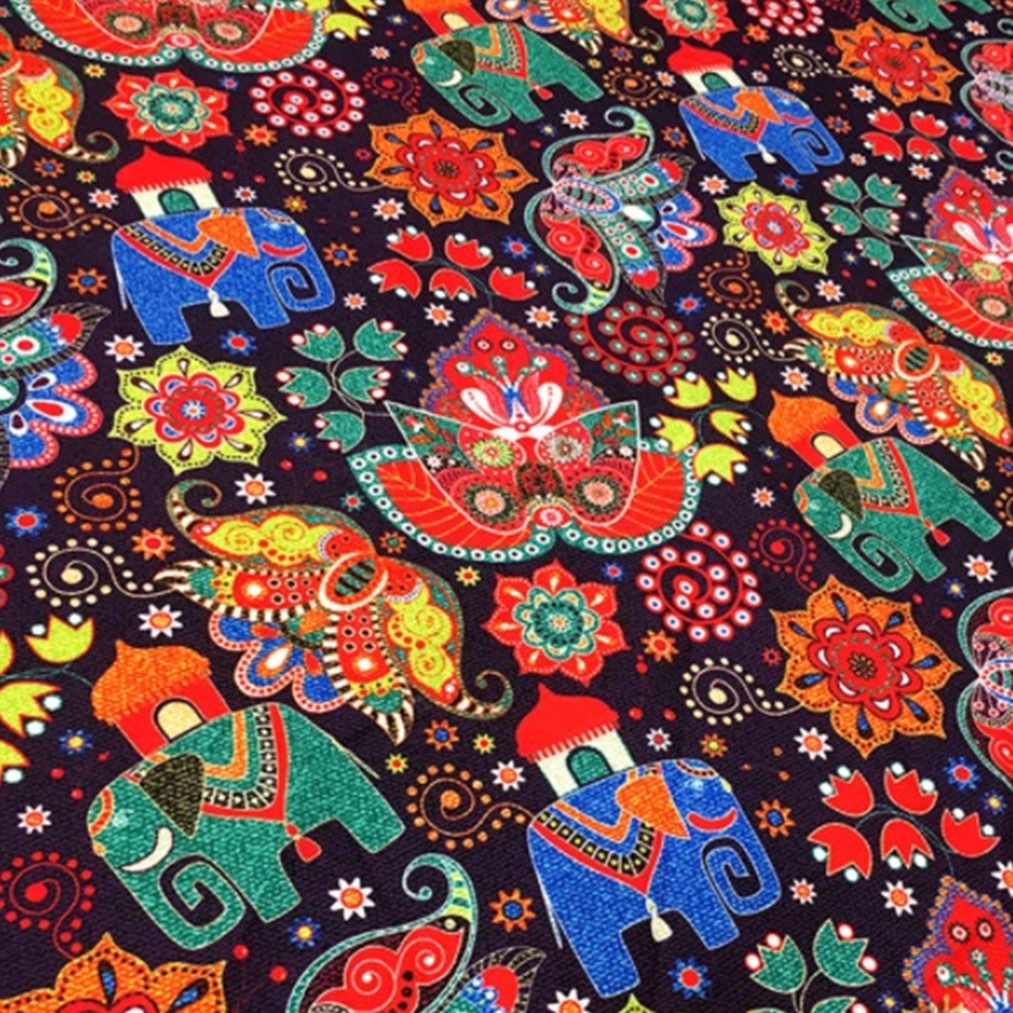 Indian Elephants/ethnic/upholstery Fabric/sofa Chair Cushion - Etsy