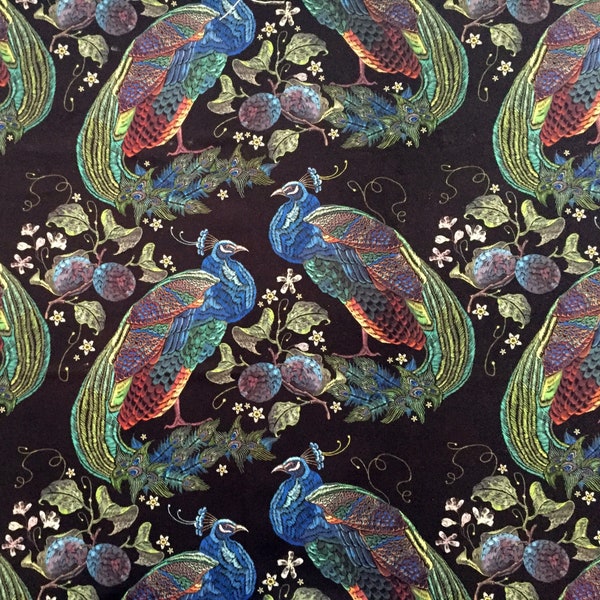 Peacock Print Fabric - Etsy