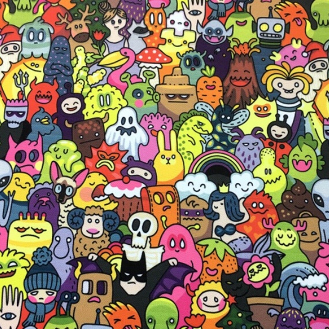 Monsters/pop Art Pattern Fabric /UPHOLSTERY Fabric/sofa - Etsy