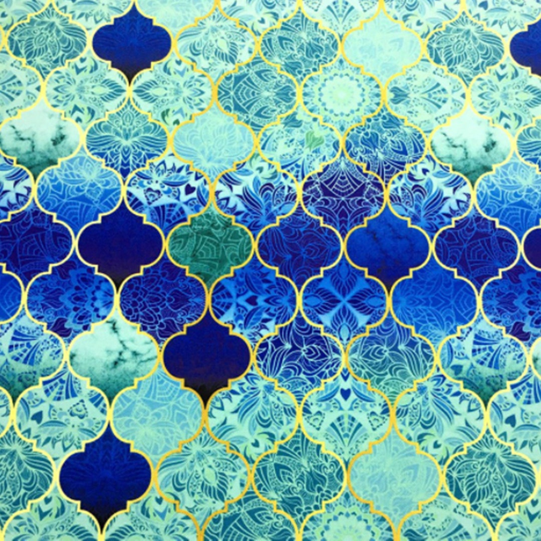 Turquoise Moroccan Tiles/Ikat/Moroccan/UPHOLSTERY/Sofa/Chair/Cushion ...