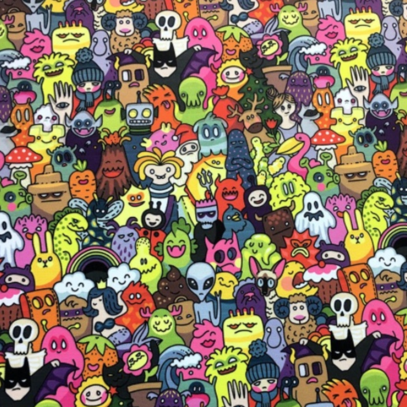 Monsters/pop Art Pattern Fabric /UPHOLSTERY Fabric/sofa - Etsy