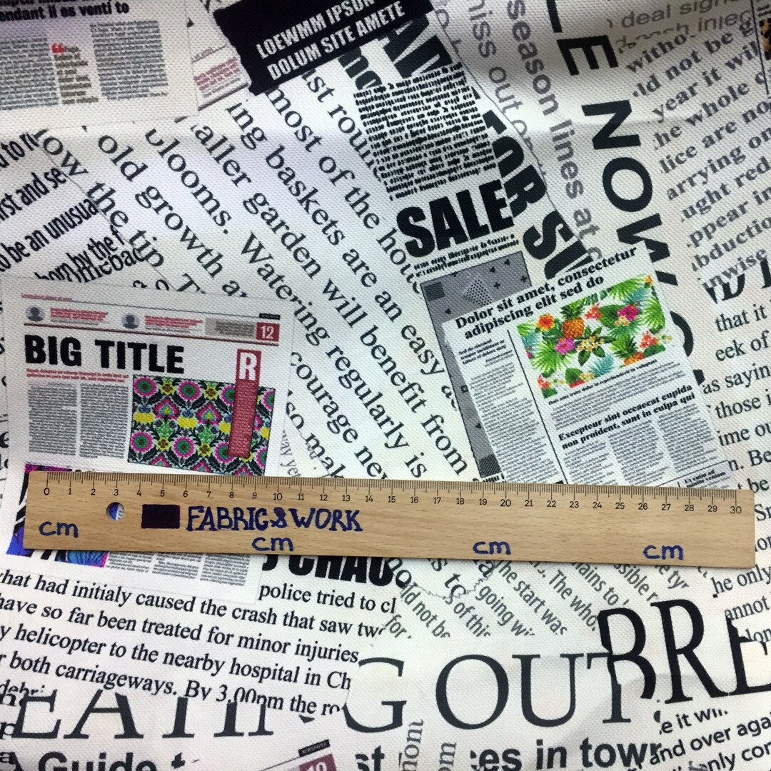Retro Newspapers/pop Art Pattern Fabric /UPHOLSTERY Fabric/sofa, Chair ...