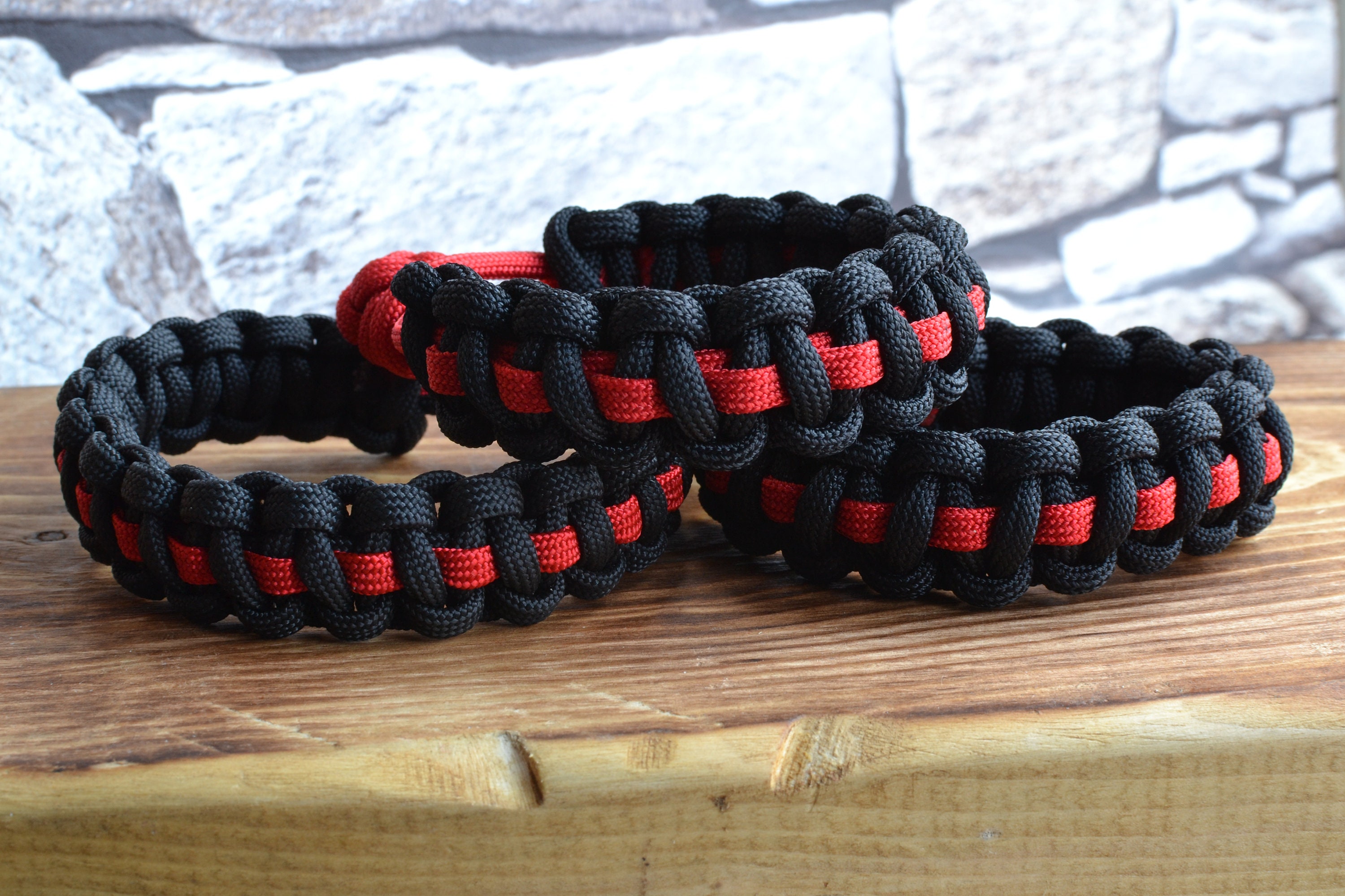 Thin Red Line Paracord Braclet Fire Service Support - Etsy