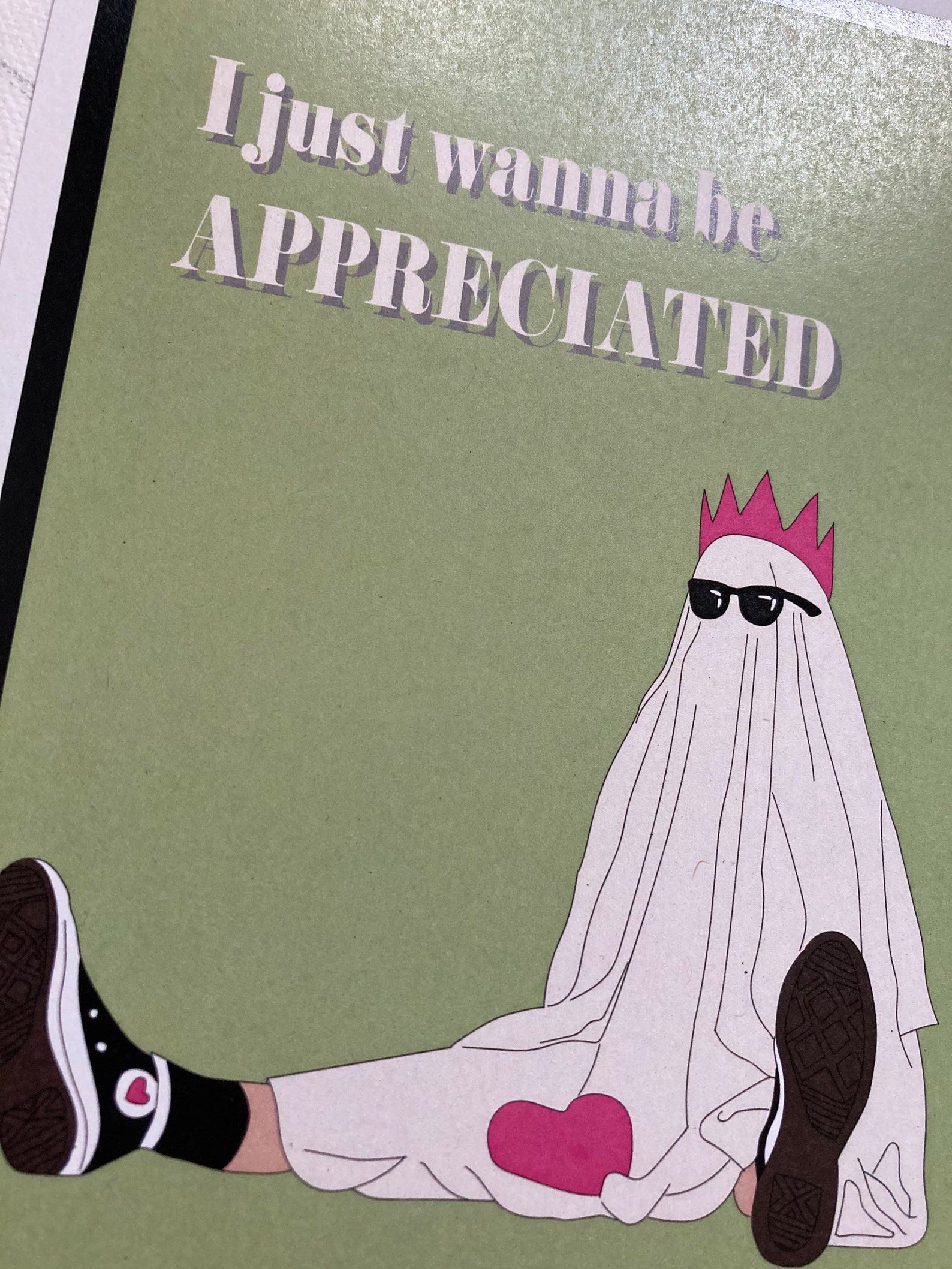 Sad ghost a5 art print home decor wall art | Etsy