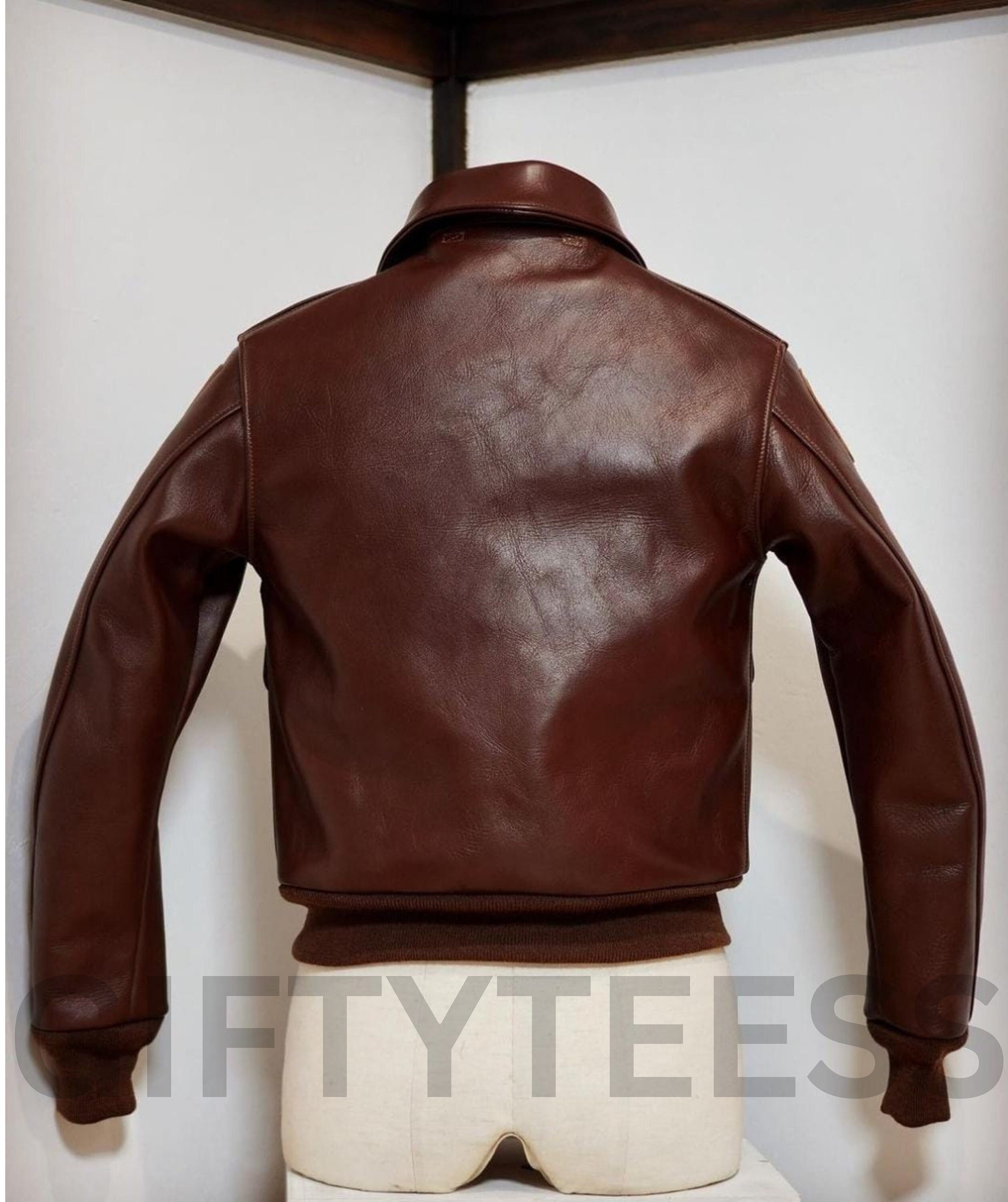 The A2 Flight Jacket-full Grain Cowhide Leather Bomber Jacket, 40s Slim ...