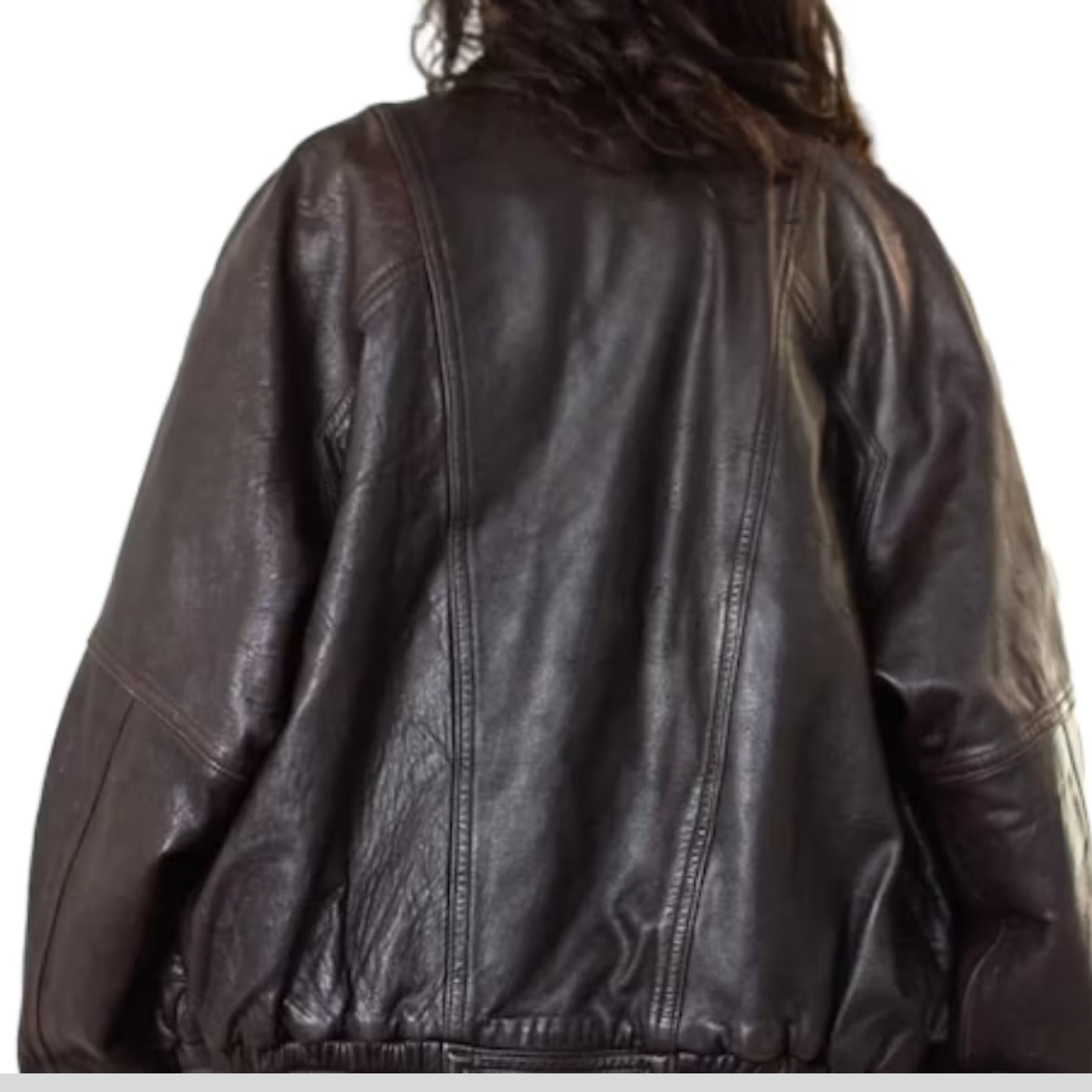 Women's Handmade Oversize Real Leather Vintage Brown Bomber Jacket ...