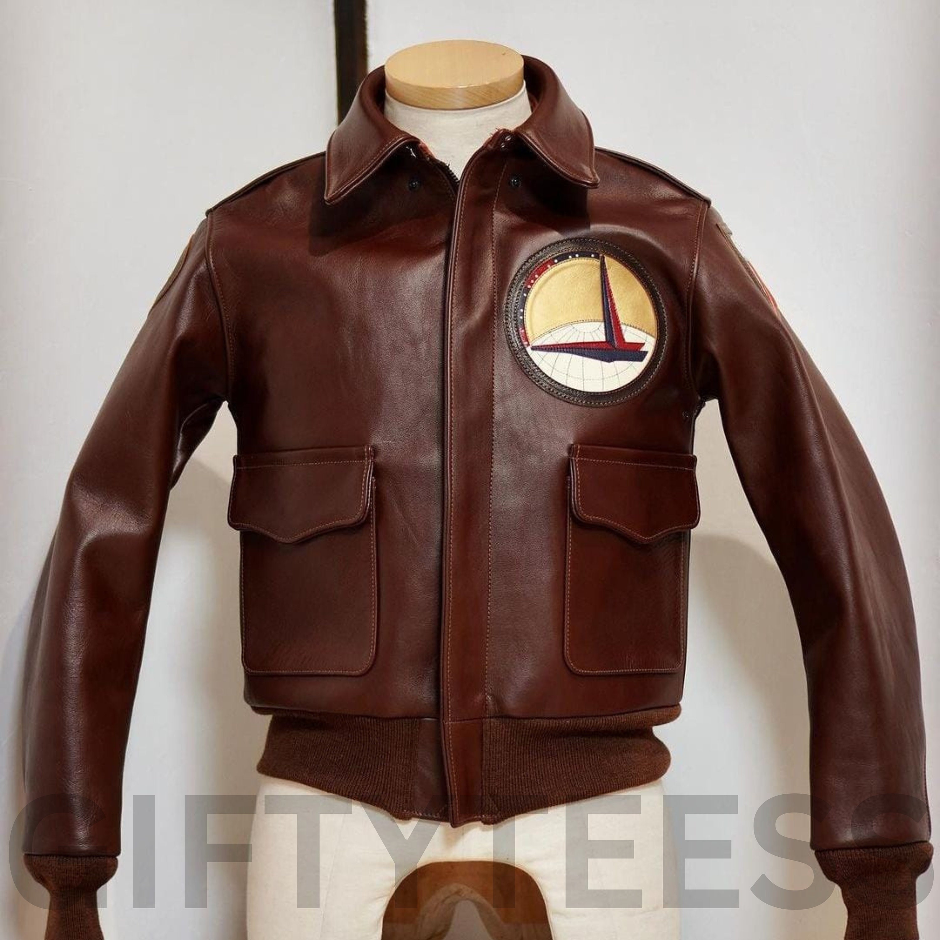 The A2 Flight Jacket-full Grain Cowhide Leather Bomber Jacket, 40s Slim ...