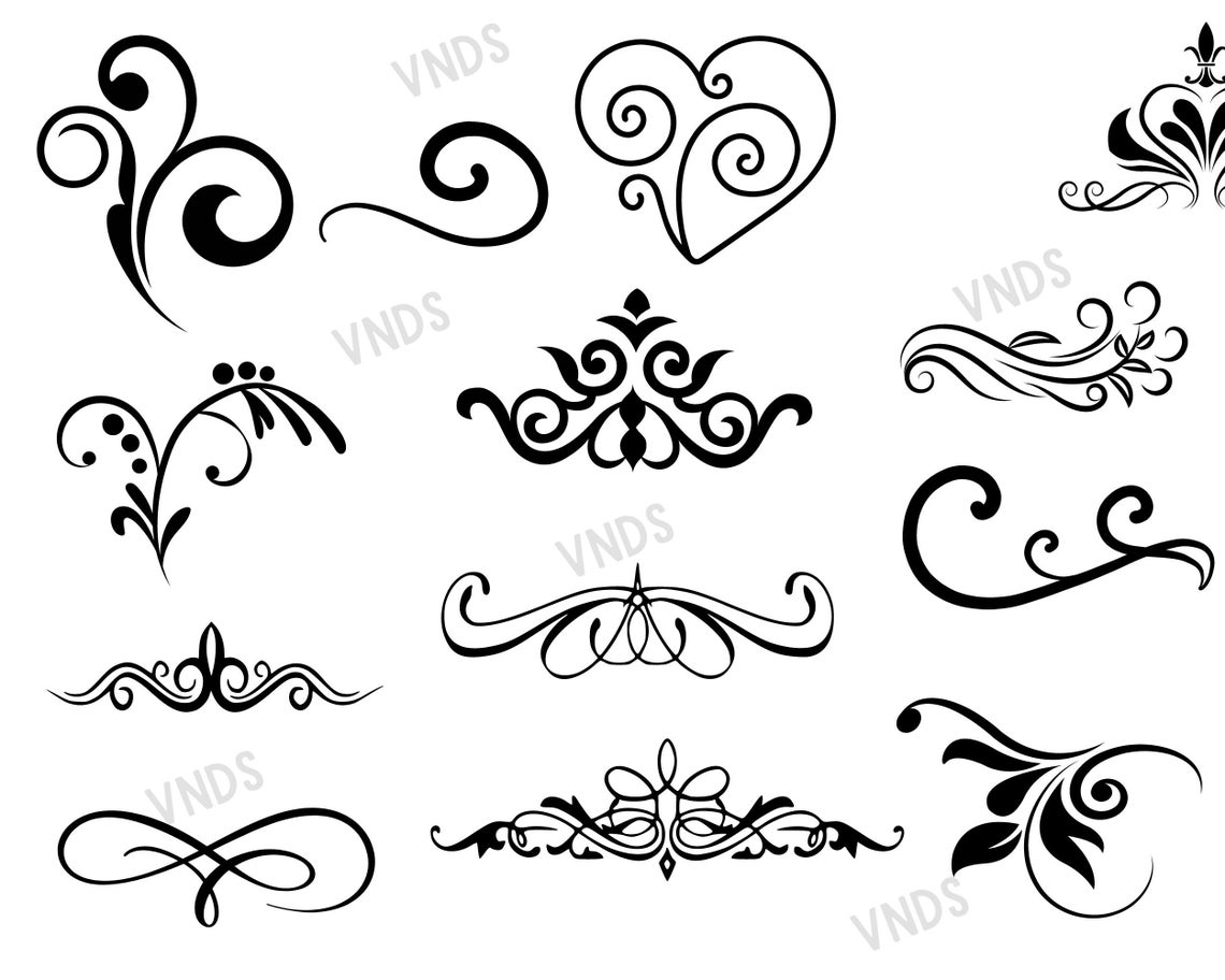 Swirl SVG Schnörkel SVG Ornamente Svg Dekorative svg - Etsy.de