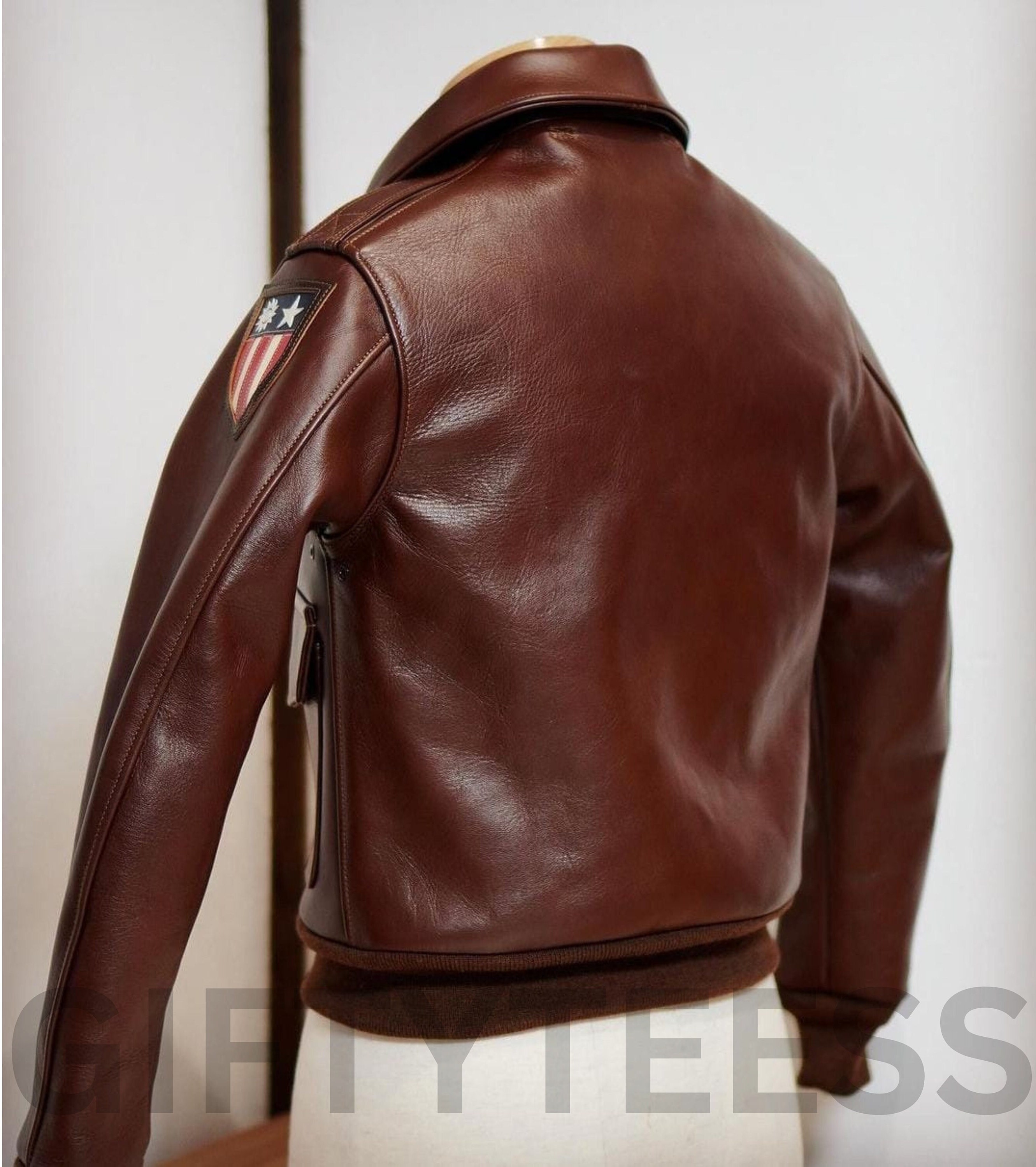 The A2 Flight Jacket-full Grain Cowhide Leather Bomber Jacket, 40s Slim ...