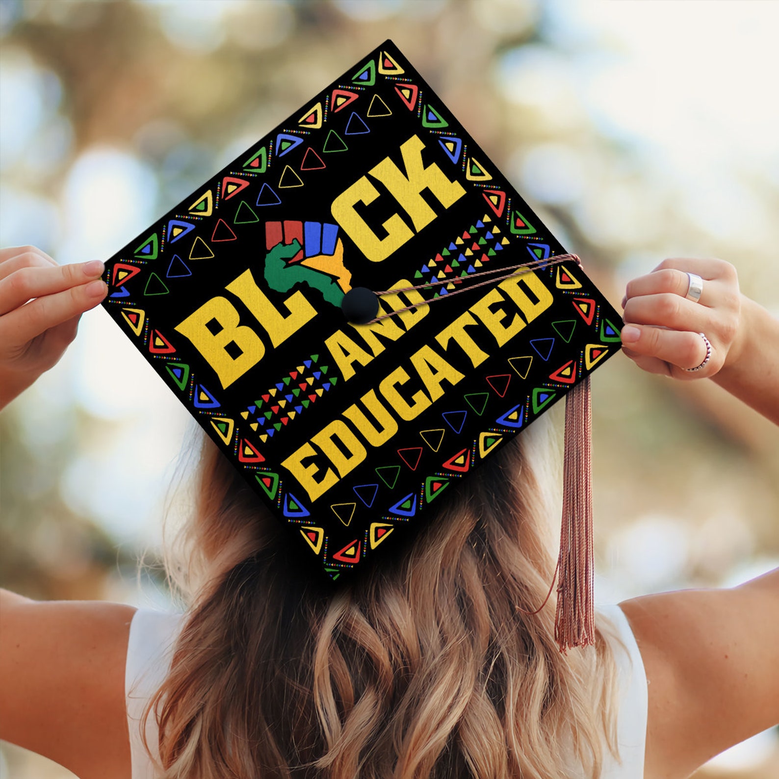 Black and Educated Graduation Cap Topper African American | Etsy