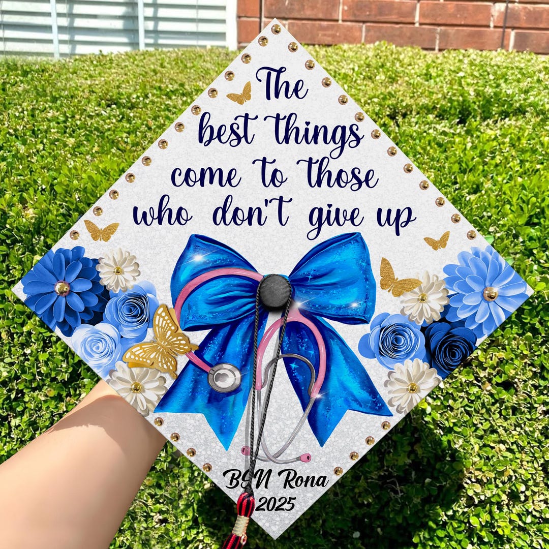 Custom Registered Nurse Grad Cap Topper, RN Nurse Grad Cap Decorations ...