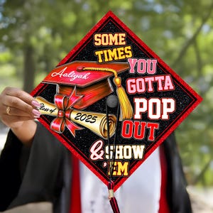 Custom Pop Out & Show Em Graduation Cap Topper, Custom Black Girl Grad ...
