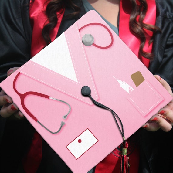 Scrub Top RN Uniform Graduation Cap Nursing Grad Cap Topper - Etsy