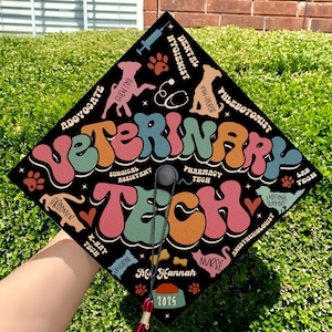 Customized Vet Assistant Graduation Cap Topper, Funny Pets Grad Cap ...
