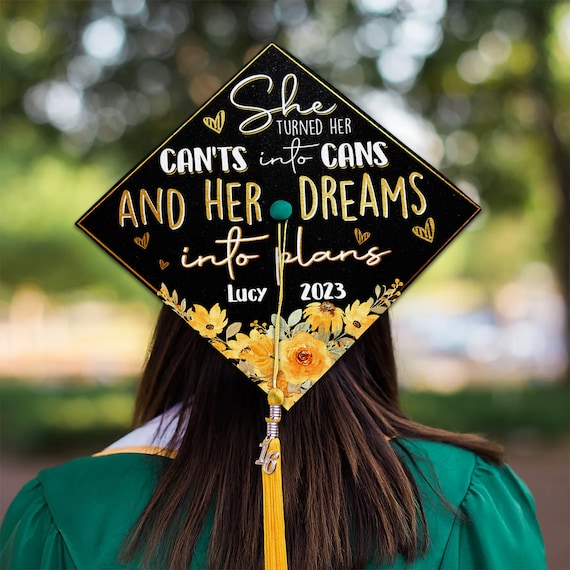 Graduation Cap Quote Ideas Custom Quote Glitter Graduation Cap Topper