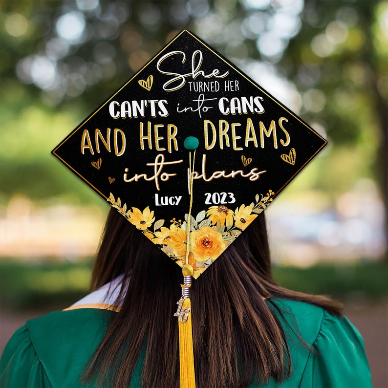Personalized Graduation Cap Topper Motivational Quote Grad - Etsy