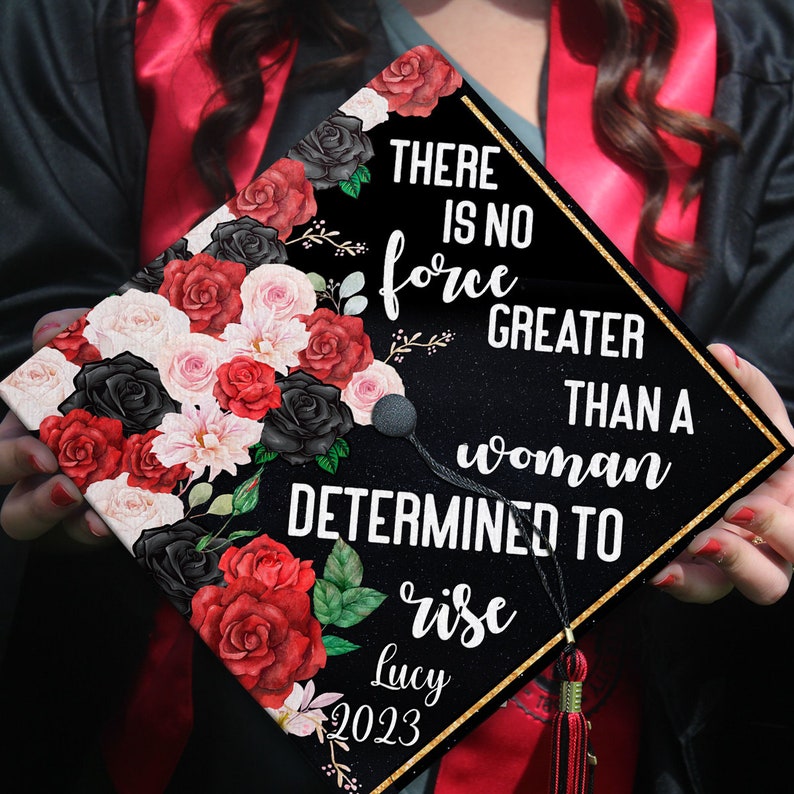 Printed Strong Girl Grad Cap Topper Motivation Graduation - Etsy