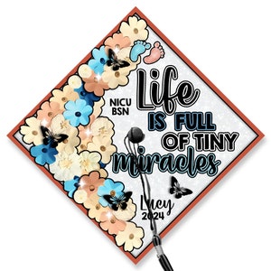Personalized NICU Graduation Cap Topper, NICU Nurse Cap Decorations to ...