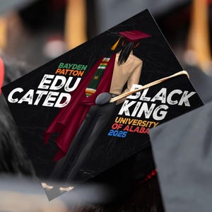 Custom Educated Black King Graduation Cap Topper for Man, Personalized ...