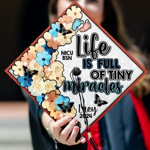 Personalized NICU Graduation Cap Topper, NICU Nurse Cap Decorations to ...