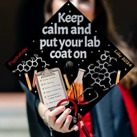 Biology Printed Graduation Cap Topper / Floral Custom Grad Cap Topper ...