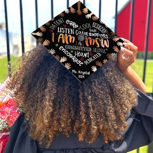 Personalized School Social Worker Graduation Cap Topper, Custom Grad ...