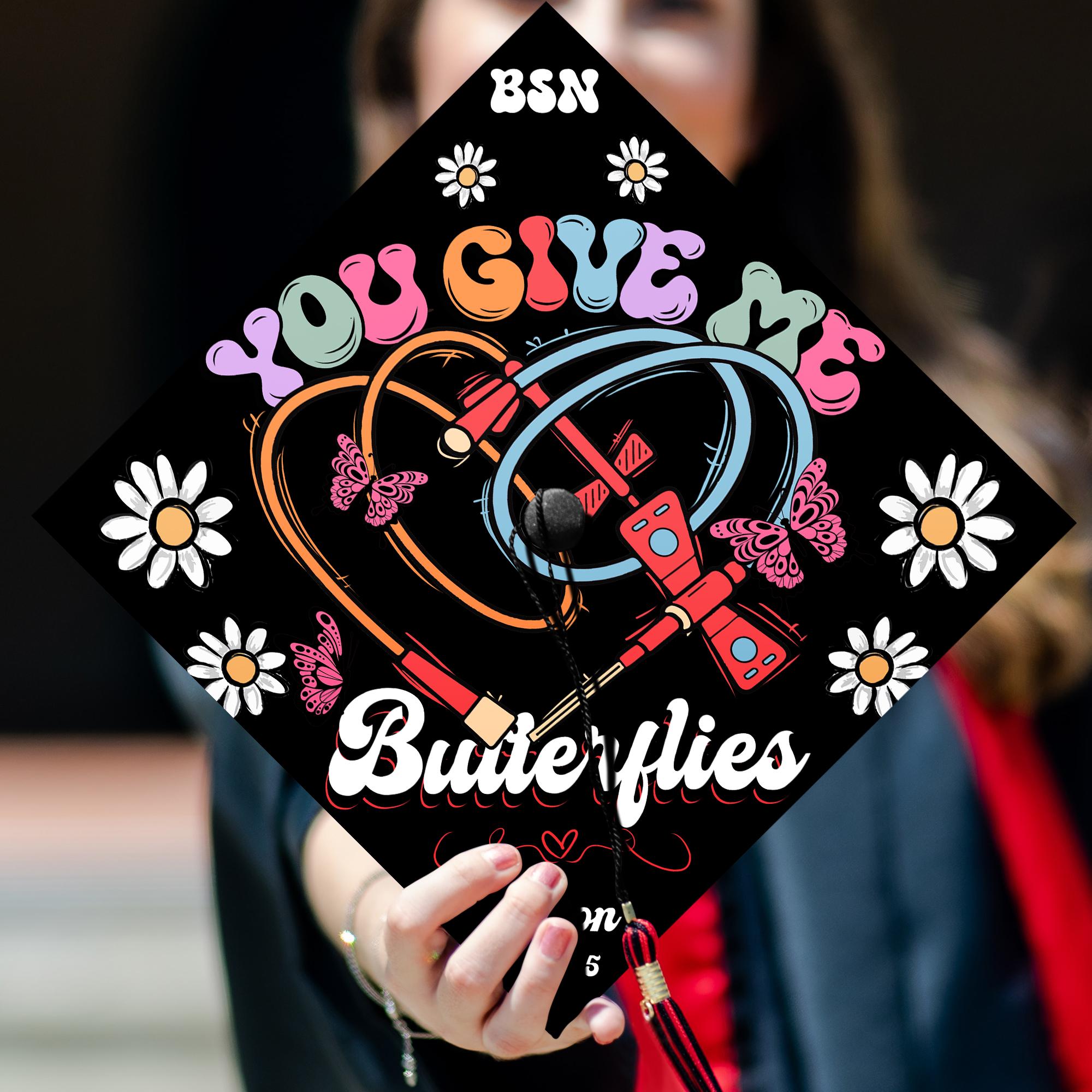 You Give Me Butterflies Grad Cap Topper, Phlebotomist Graduation Cap ...