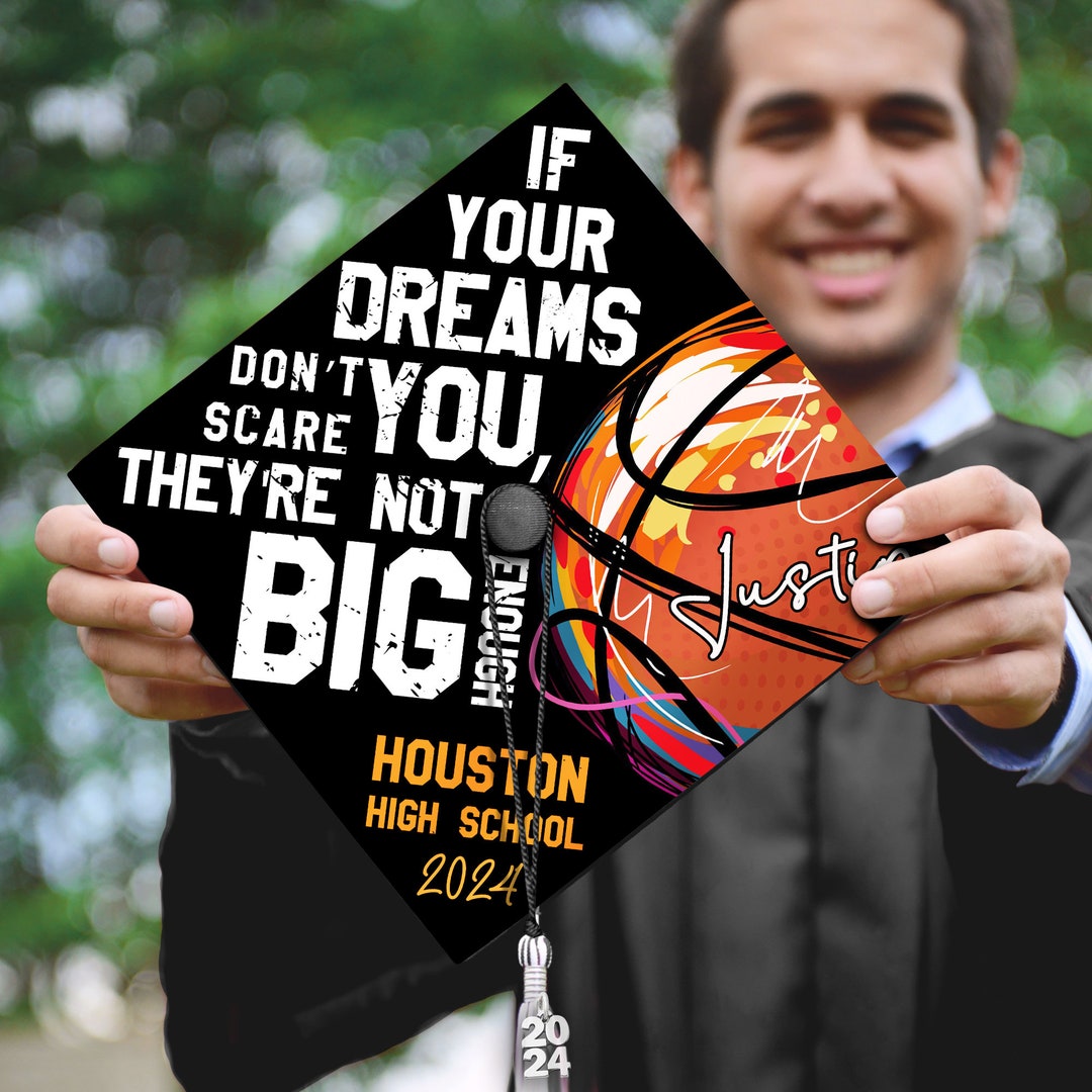 Custom Basketball Senior Graduation Cap, High School Basketball Grad ...