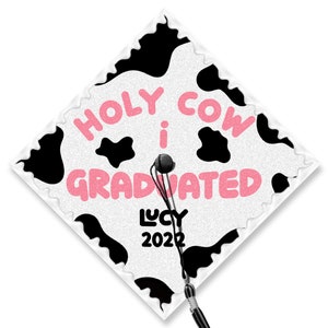 Printed Cow Lovers Grad Cap Topper Country Girl Personalized - Etsy