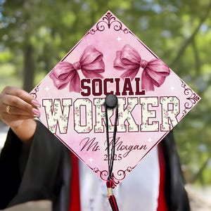 Custom Social Worker Grad Cap Topper, Personalized MSW Graduation Gift ...