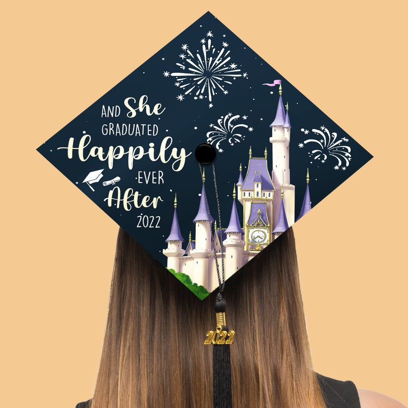 And She Graduated Happily Ever After Graduation Cap Topper - Etsy